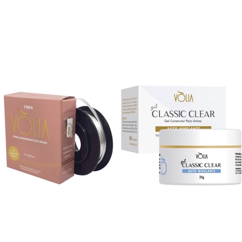 Kit Volia Gel Classic Clear 24g + Fibra | Shopee Brasil