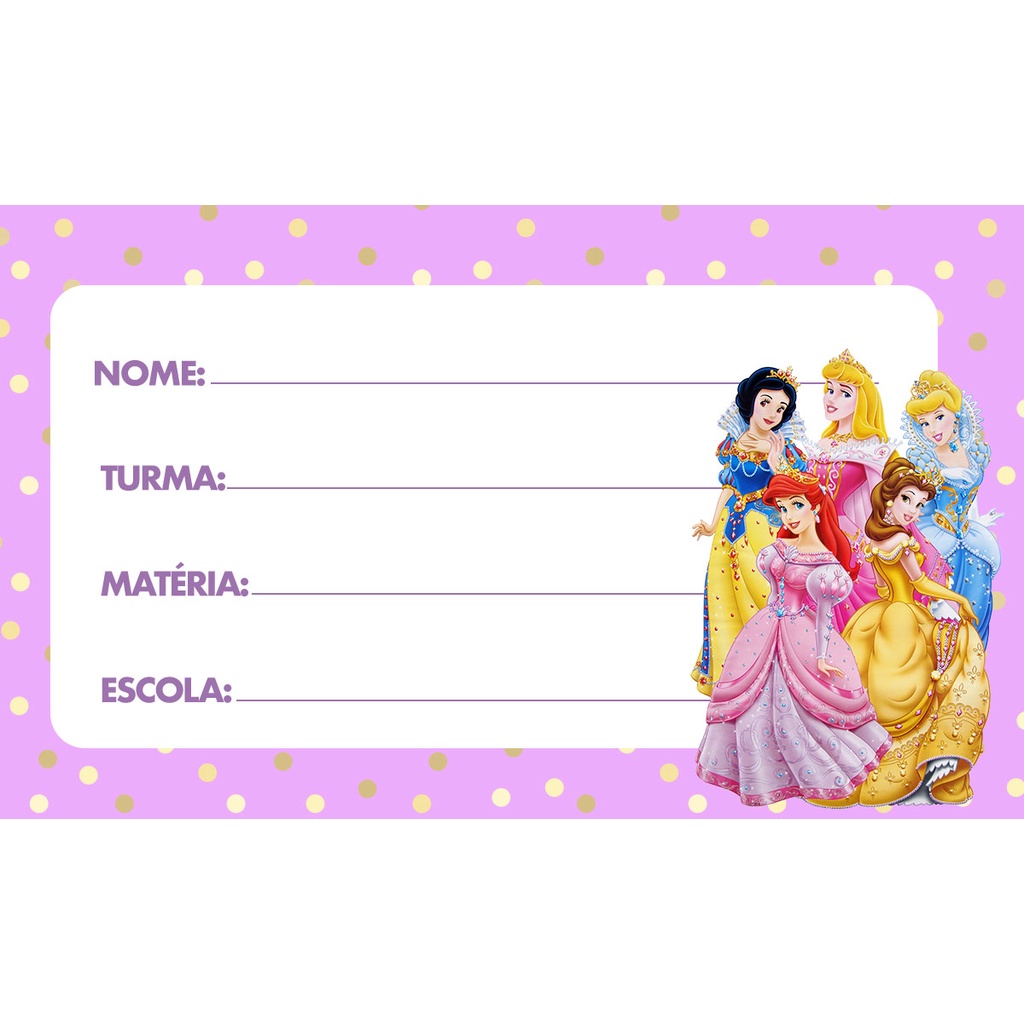 20 Etiquetas Escolar Princesas Disney / volta as aulas | Shopee Brasil