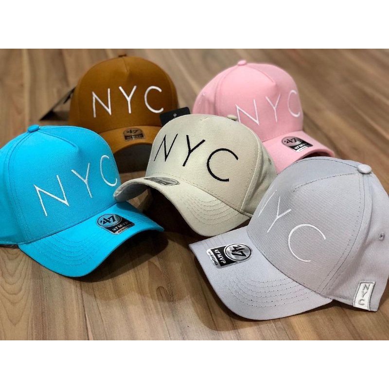 Bone NYC New York Aba Curva Logo Bordado Snapback Ajustável | Shopee Brasil