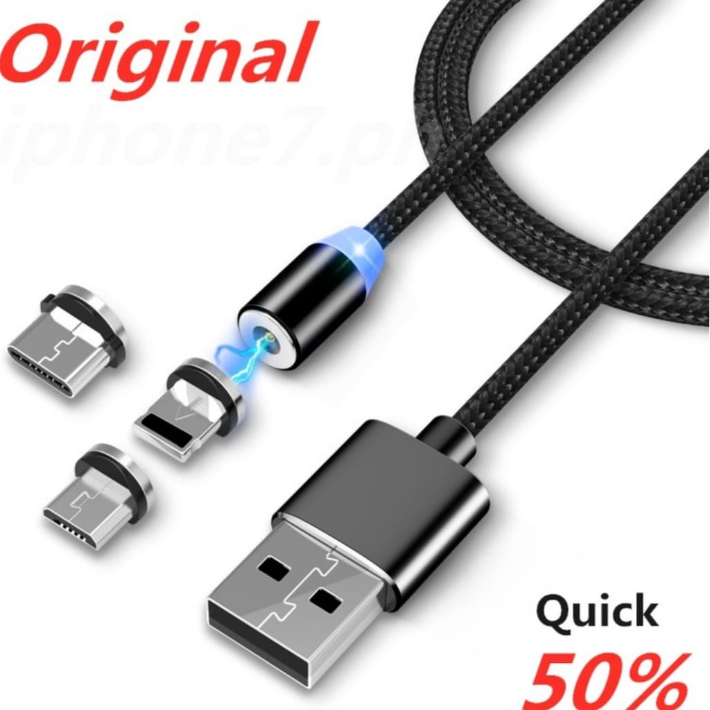 kits 1/5 Cabos USB Magnético para celular 3 em 1 Lighting micro type-C ...
