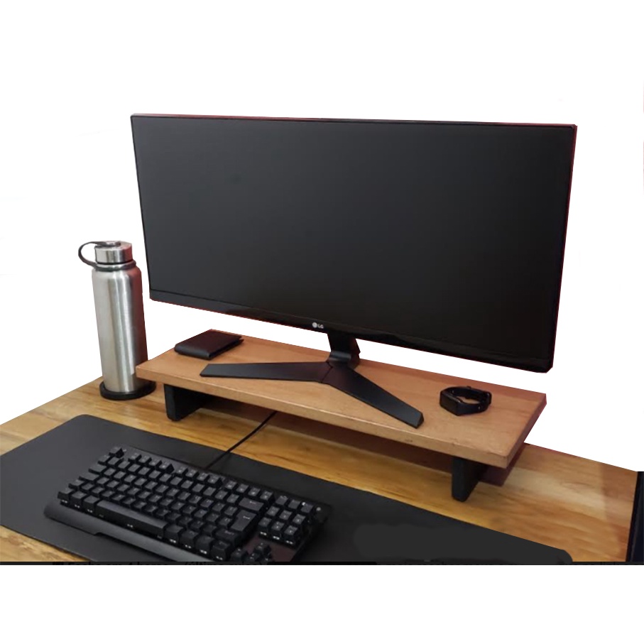 Suporte Para Monitor Em Madeira Maciça Home Office 60x22x10 | Shopee Brasil