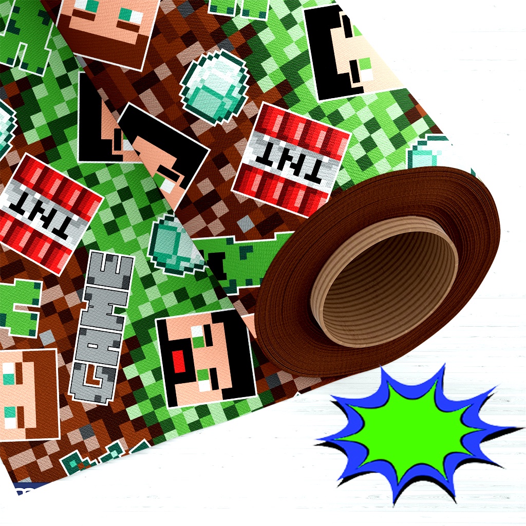 TNT Estampado MINECRAFTE 6,00m X 1,40m. Decorações, ou como Papel de ...