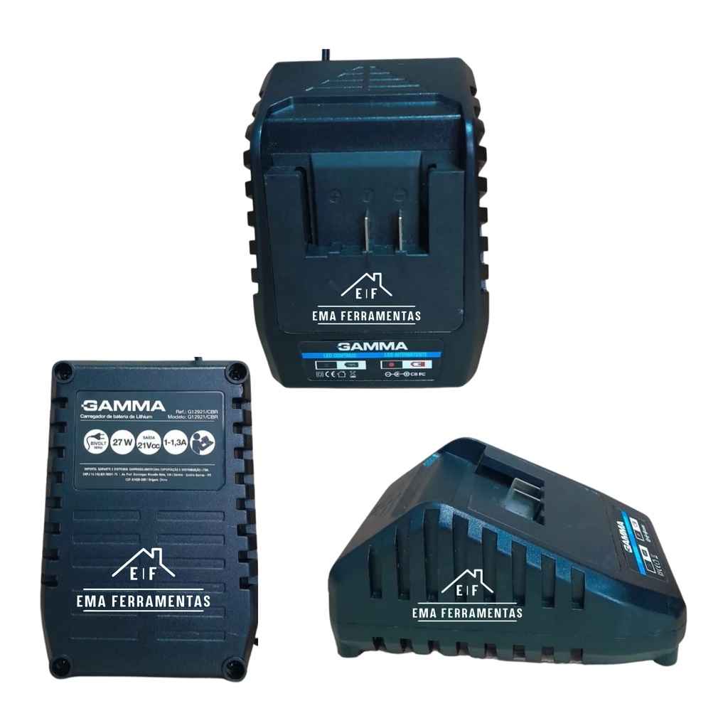 Carregador Bateria Gamma 21v Parafusadeira E Ch. Impacto | Shopee Brasil