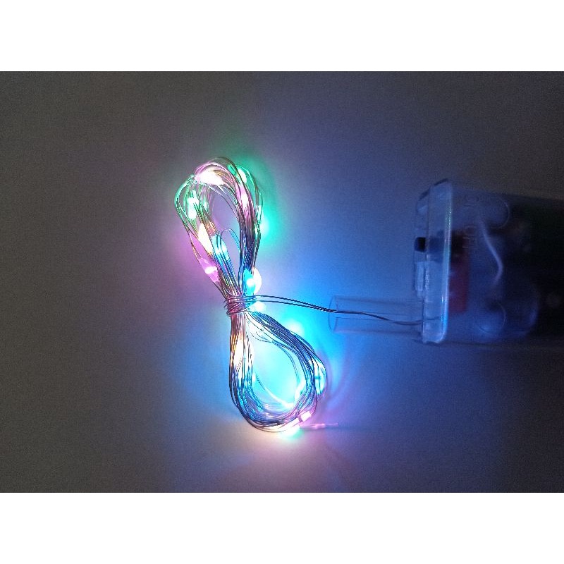 Kit com 1/3/6 Fio de Fada Fio de Led 3m Colorido Pisca Pisca 2 Pilhas ...