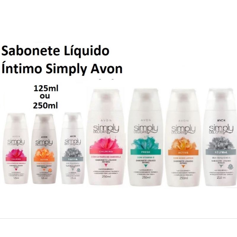 Sabonete líquido íntimo feminino Simply Delicate Avon 125ml ou 250ml ...