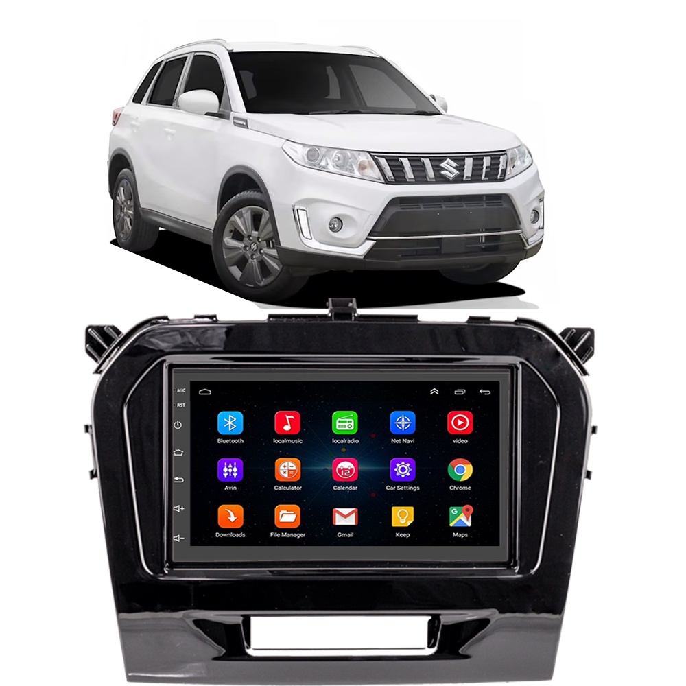 Kit Central Multimidia Android Suzuki Vitara 2016 2017 2018 2019 2020 2021 2022 7 Polegadas GPS ...