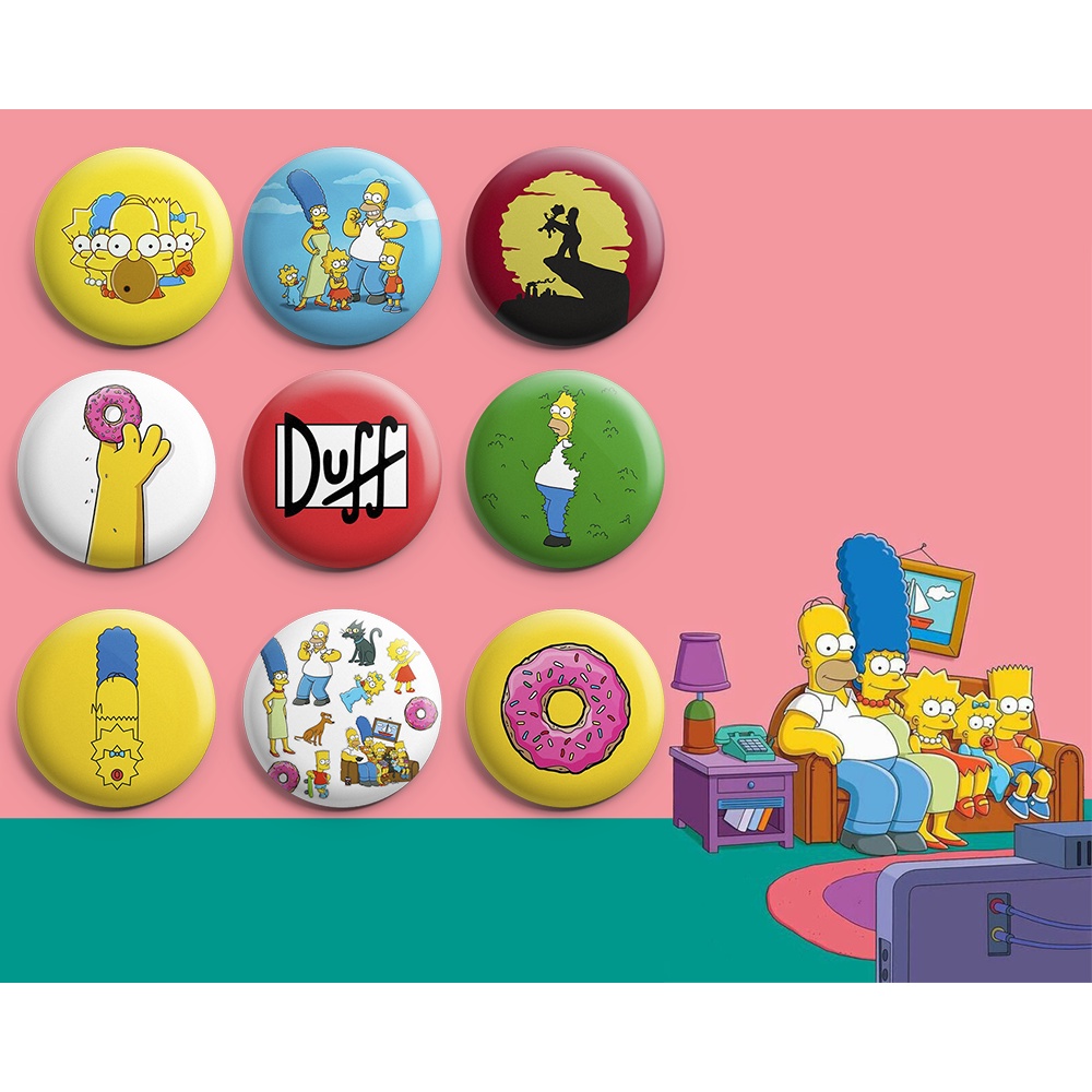 Botton Os Simpsons - Botum / Boton / Broche (3,5cm & 4,5cm) | Shopee Brasil