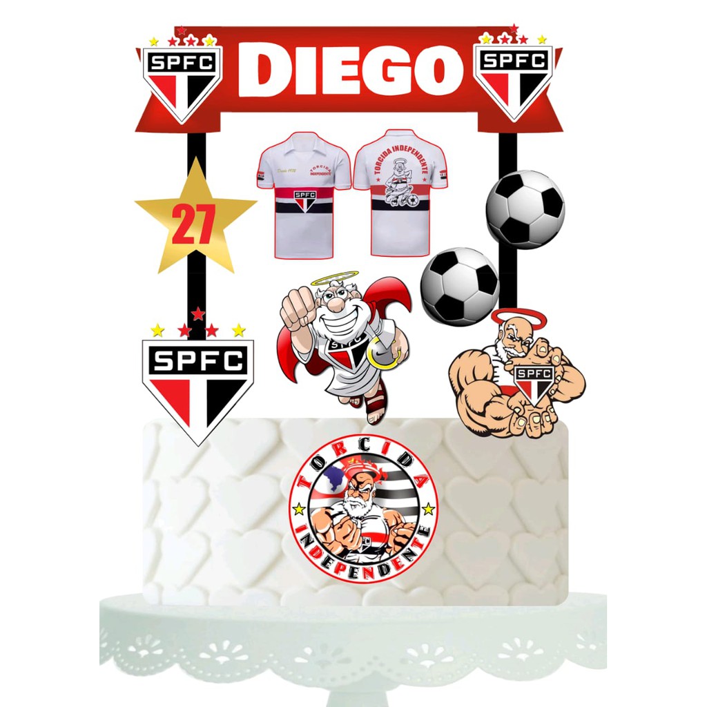 Topper Topo de Bolo Time São Paulo | Shopee Brasil