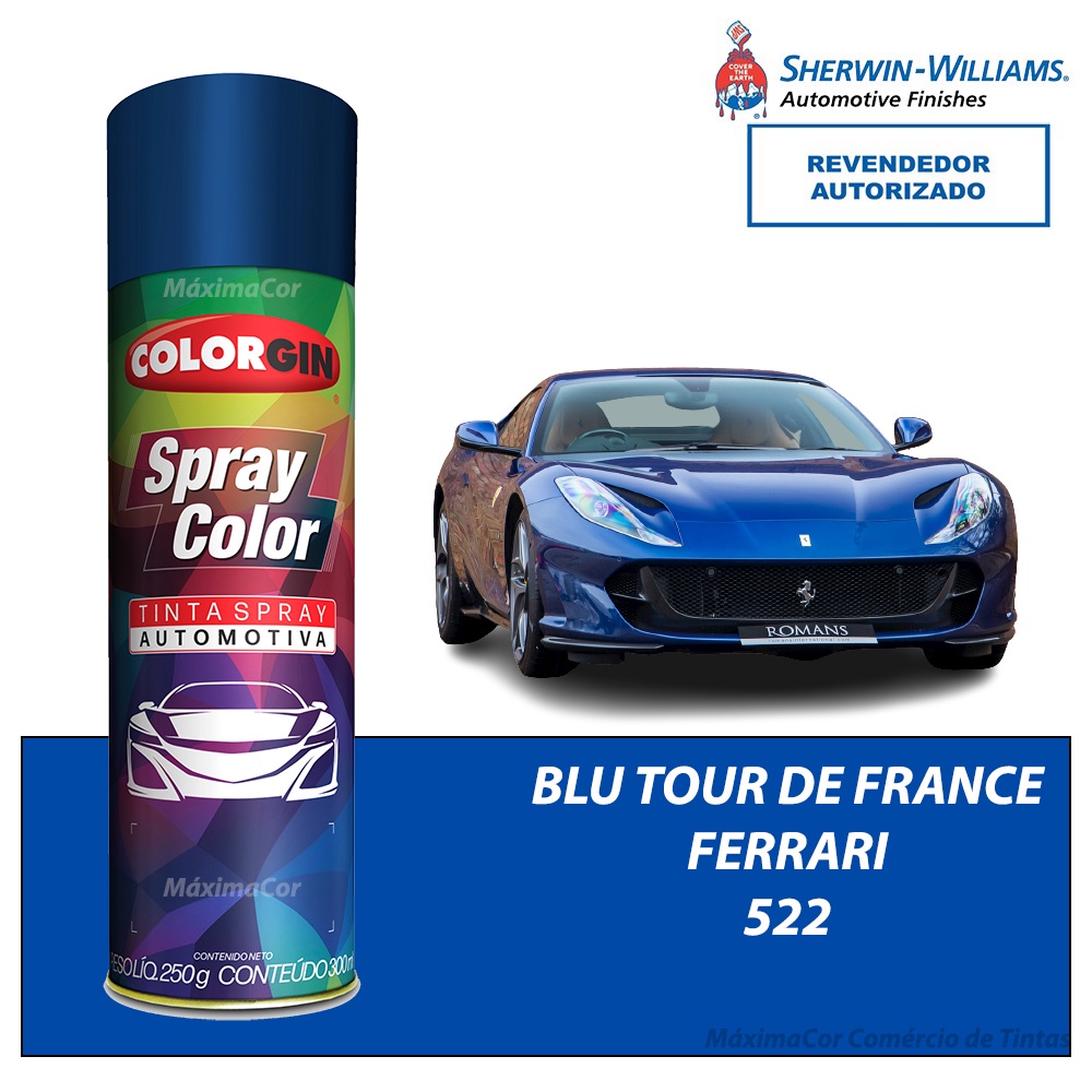 Tinta Spray Automotivo Azul Blu Tour de France Ferrari 300ml | Shopee Brasil