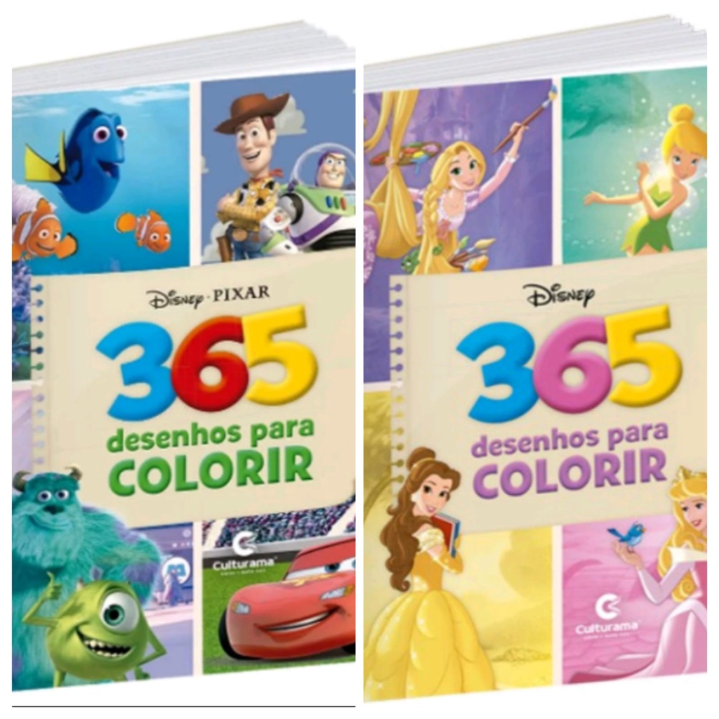 Livro 365 Desenhos Para Colorir Disney Pixar Disney Princesas ...