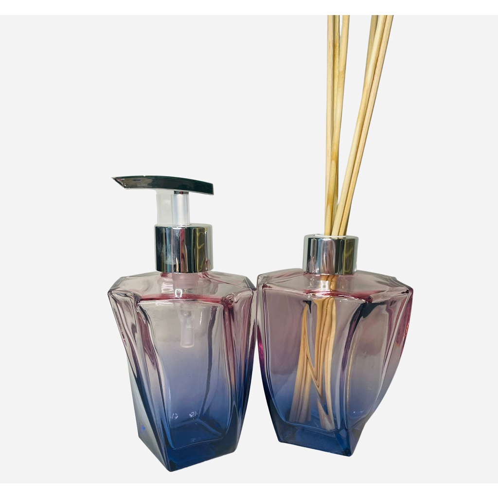 kit Lavabo - Frasco Espiral Rose/roxo degrade 250ml - c/ válvula e ...