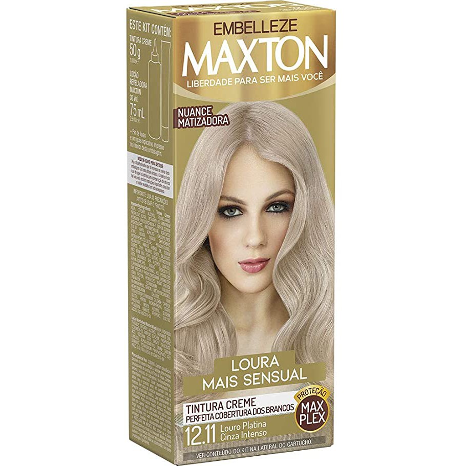 Coloração Maxton - Louro Platina Cinza intenso 12.11 / un | Shopee Brasil