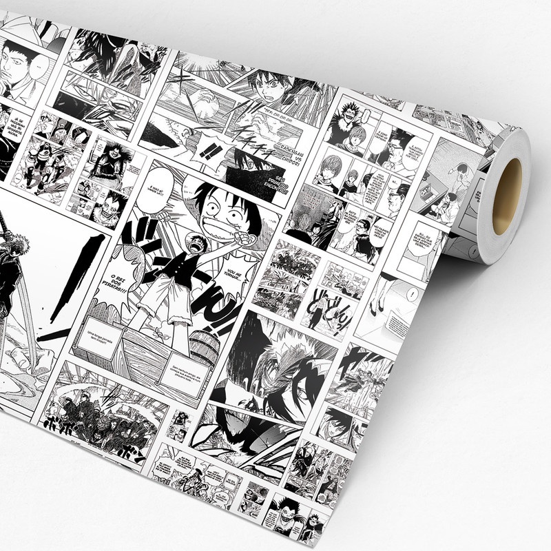 Papel de Parede Adesivo Teens Mangás Quadrinhos HQ One Piece, Naruto ...