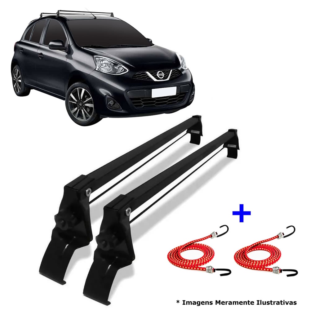 Rack Teto Vhip Nissan March 2011 Até 2019 + 2 Elástico Carga | Shopee Brasil