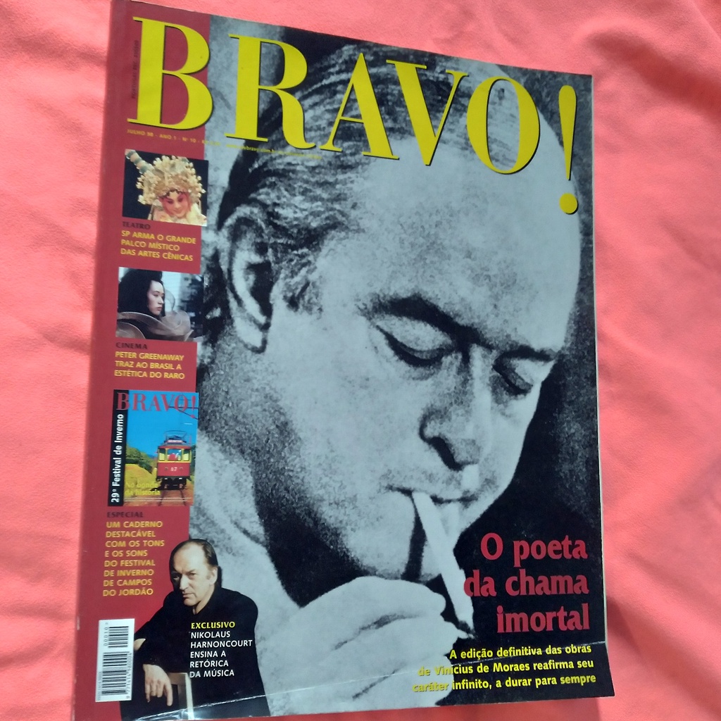 Revista BRAVO - Vinicius de Moraes - Ano 1- nº 10 | Shopee Brasil