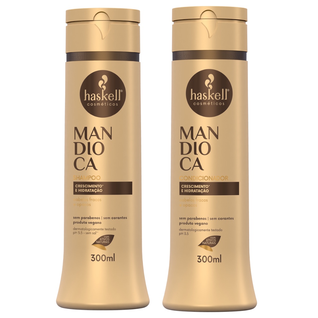 Kit Shampoo + Condicionador 300ml Mandioca Haskell | Shopee Brasil
