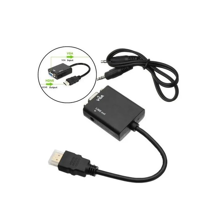 Cabo Adaptador Conversor Hdmi Para Vga Com Saída P2 De Áudio - Desconto ...