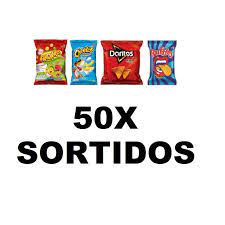 KIT COM 50 unidades Mini Salgadinho Biscoito Elma Chips Doritos / Cheetos / Fandangos / Batata ...