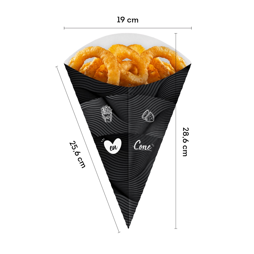 Cone de Papel GG Preto Para Batata Frita (50 Unidades) | Shopee Brasil