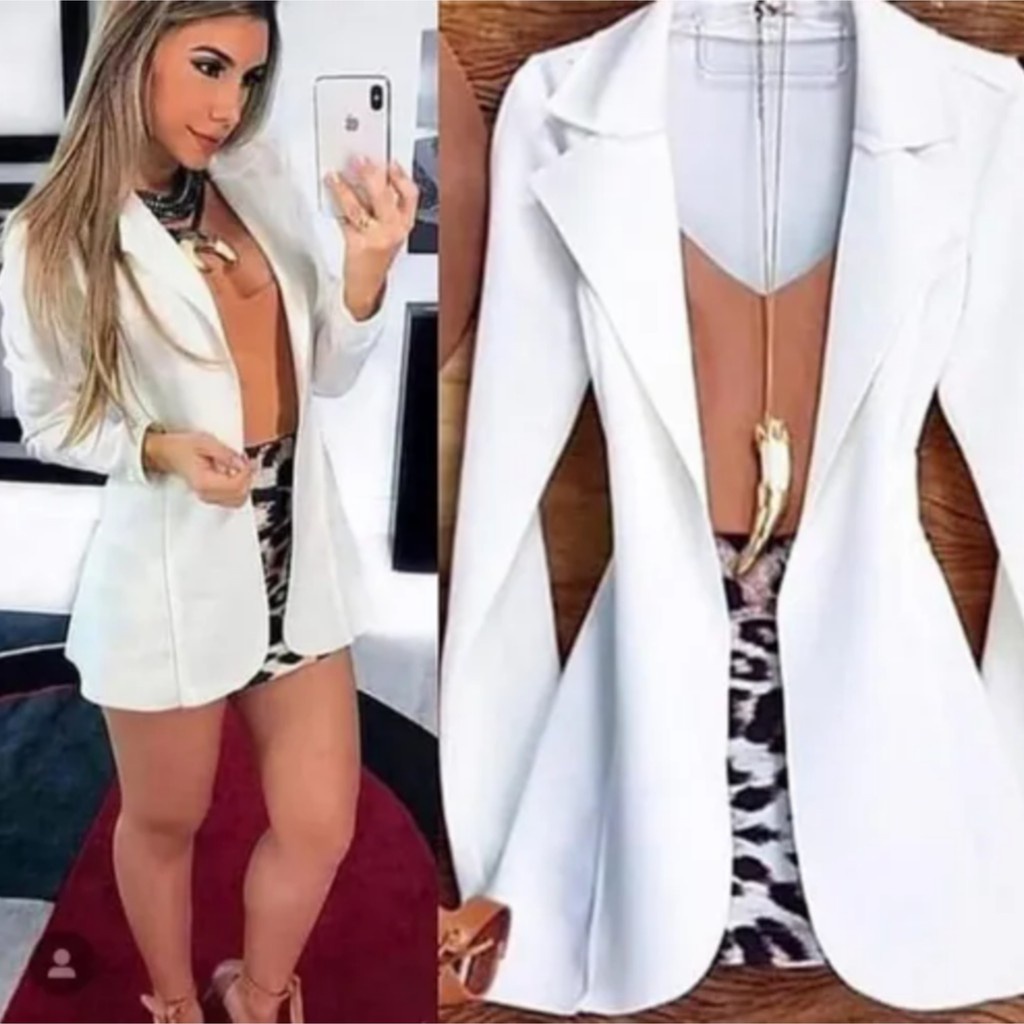 Max Blazer Feminino Casaco Sobretudo Terninho Liso Manga Longa Do P Ao