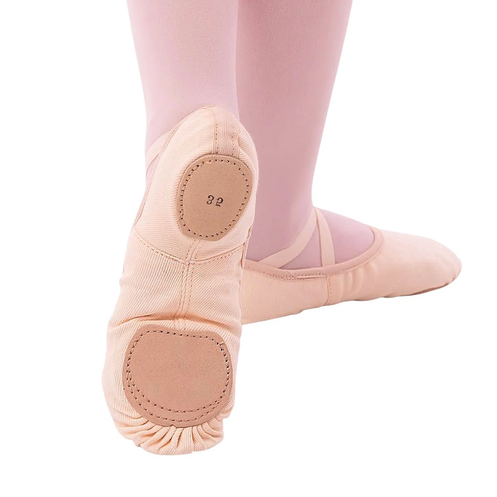 Sapatilha de Ballet meia ponta de Lona Com Strecht e dois Elasticos ...