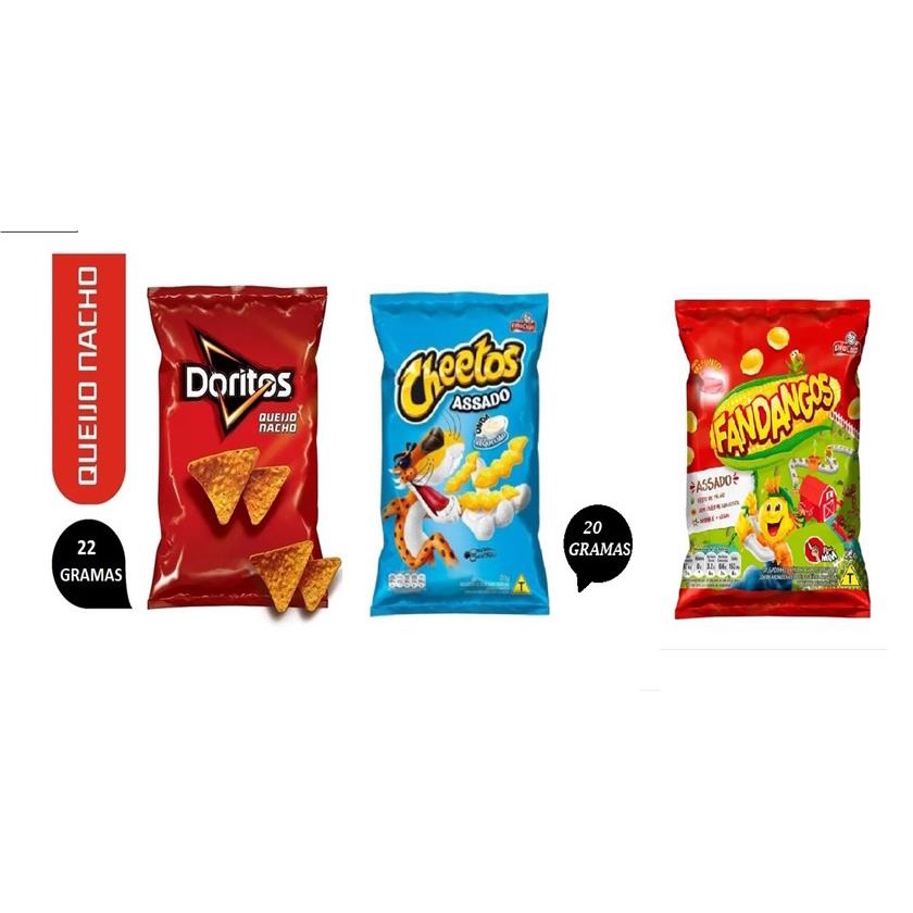 Elma Chips Doritos + fandangos + cheetos Caixa C/ 60un total | Shopee Brasil