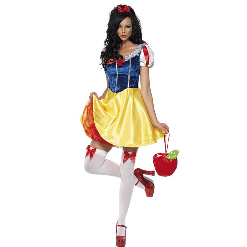 Fantasia Branca De Neve Cosplay Mulher Vestido De Carnaval Halloween
