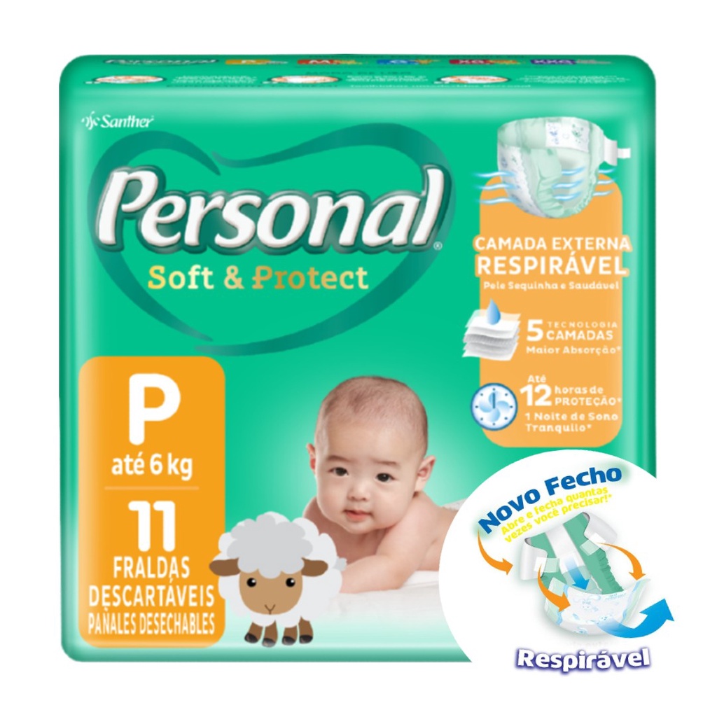 Fralda Descartavel Personal Baby Soft & Protec P 18 Unidades | Shopee ...