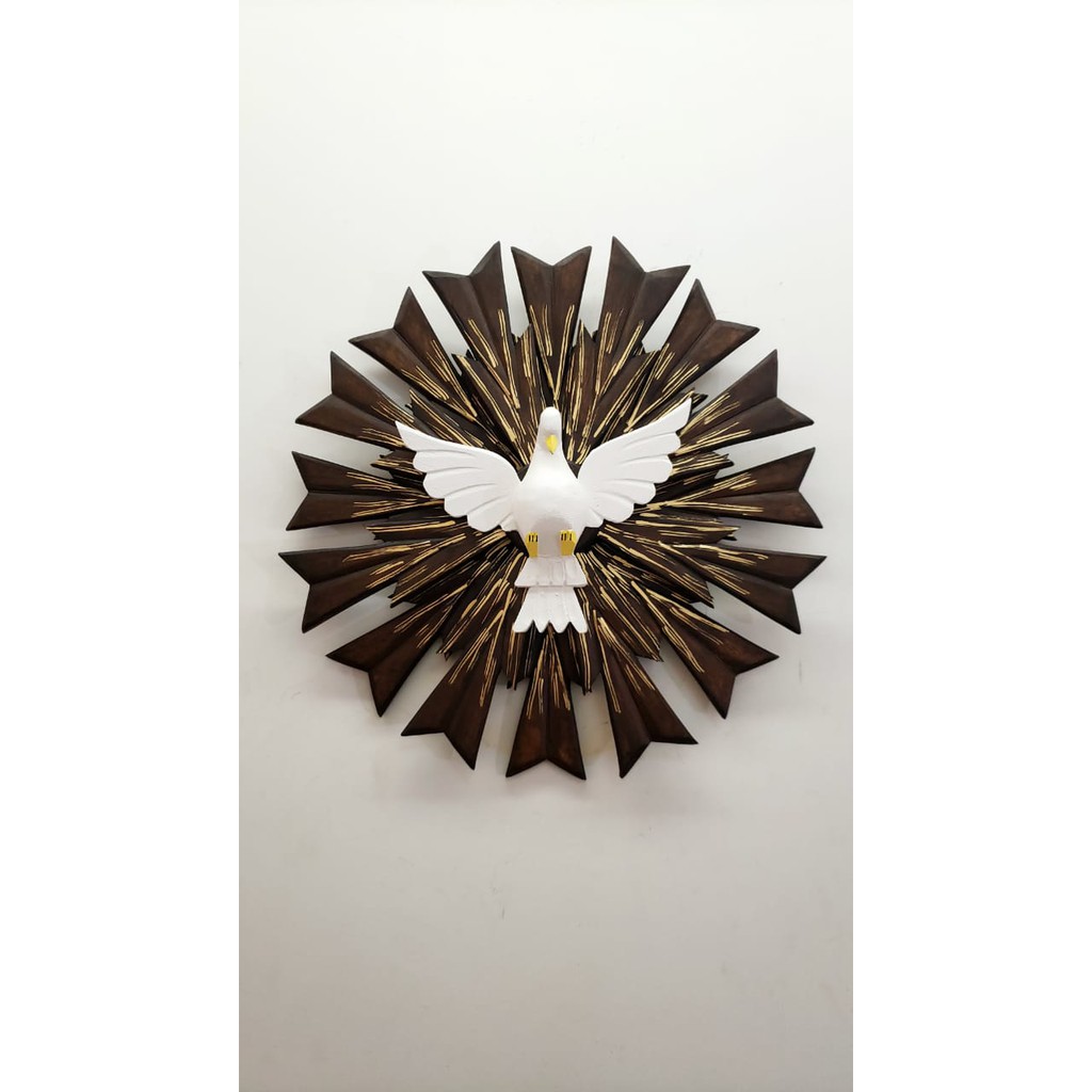 Lindo Resplendor do Divino Espirito Santo Em Madeira - 51 x 51 cm com ...