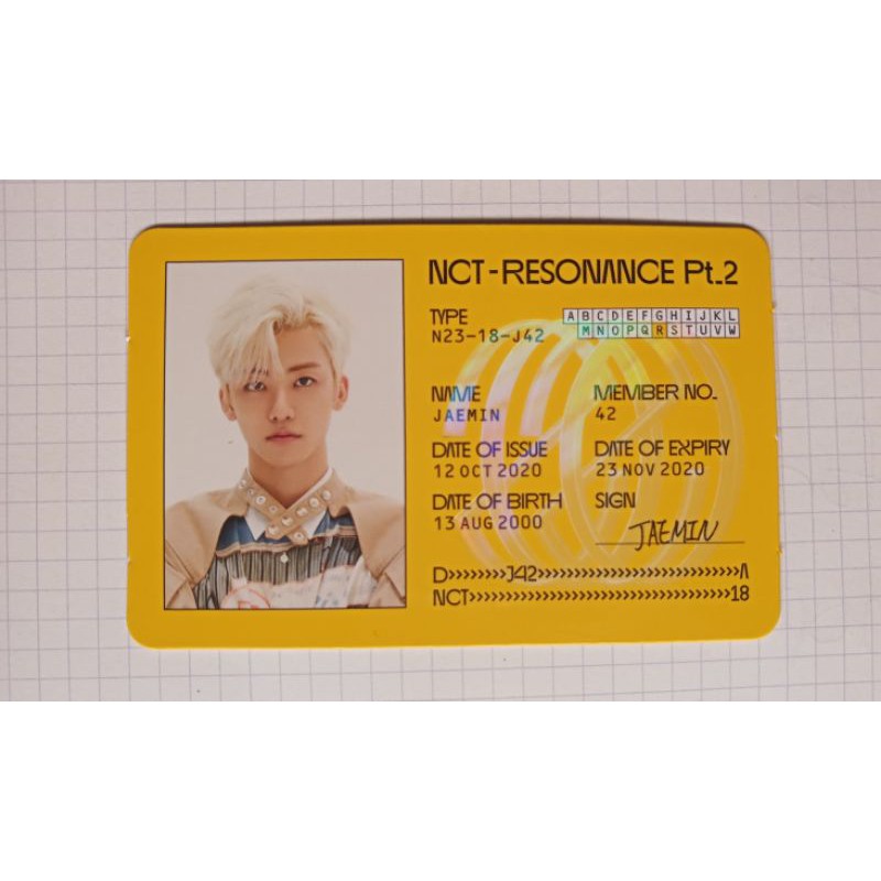 NCT id card jaemin | Shopee Brasil
