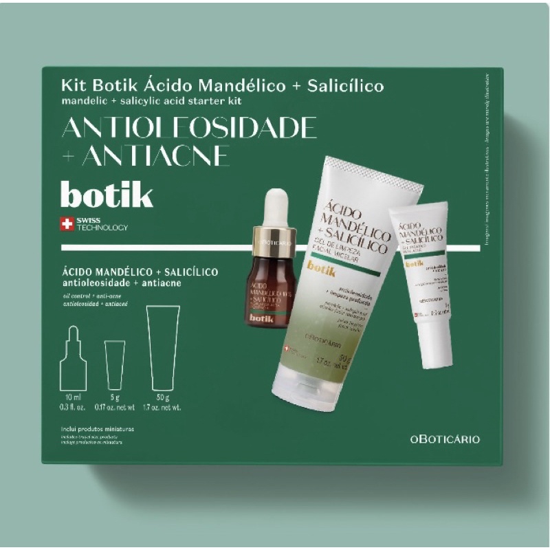 Kit Skin Care Botik ácido Mandélico e ácido Salicílico - oBoticário ...