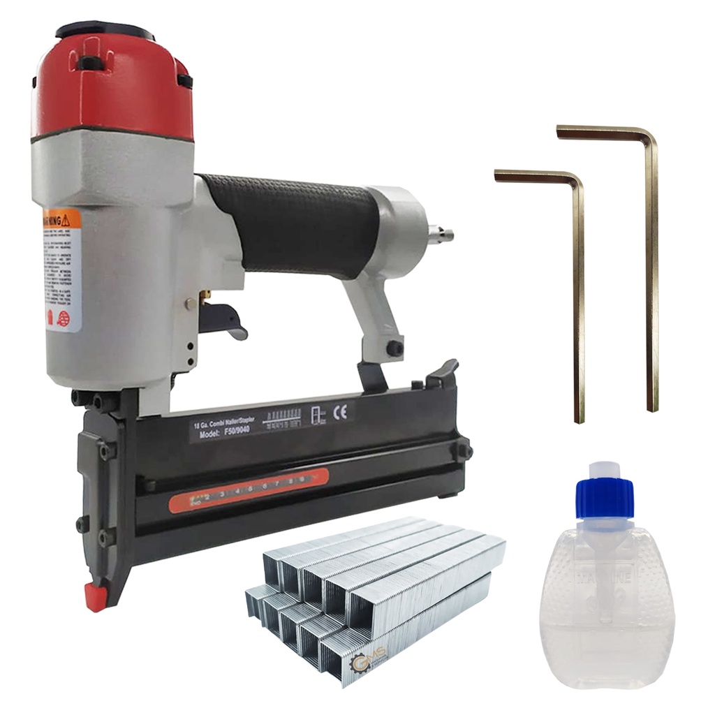 Pinador e Grampeador Pneumatico 2 EM 1 F50/9040 com 1000 grampo 90/40 ...