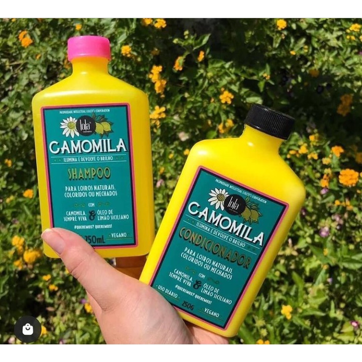 Camomila - Lola Cosmetics Shampoo 250ml, Condicionador 250g, Máscara 230g e Óleo Iluminador 50ML ...