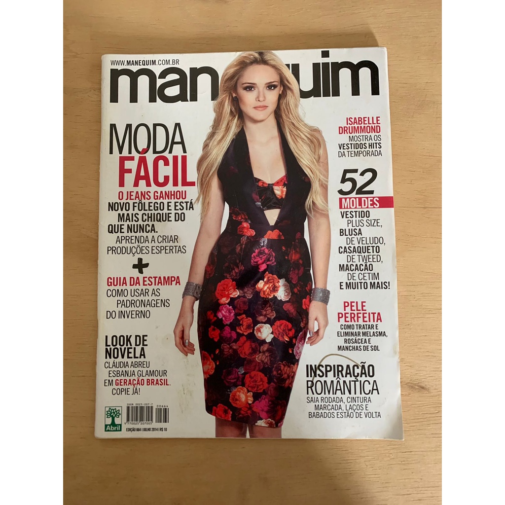 Revista Manequim Isabelle Drummond Moda Facil Moldes 874L | Shopee Brasil