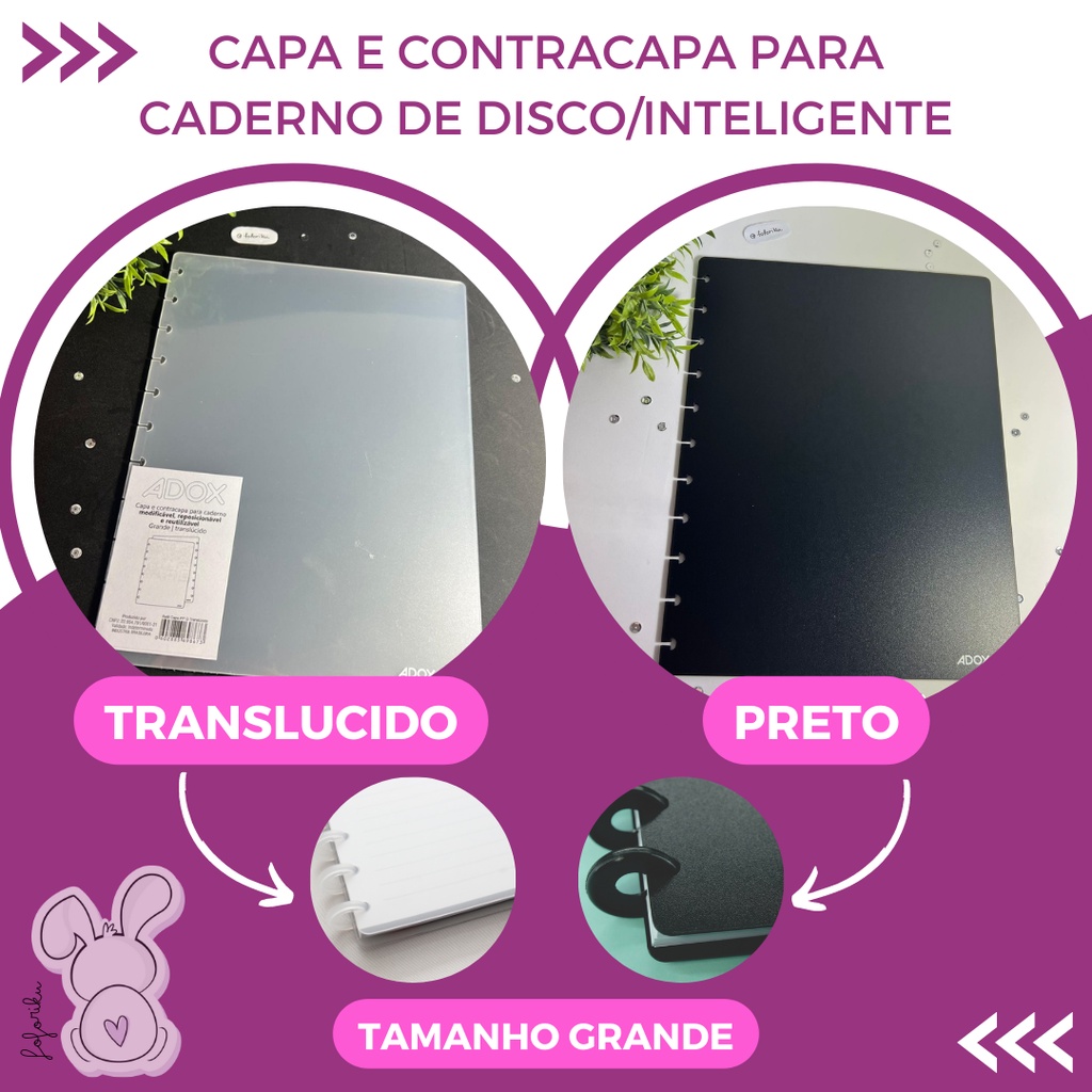 Capa e contracapa para Caderno de Disco Grande - Adox universitário ...