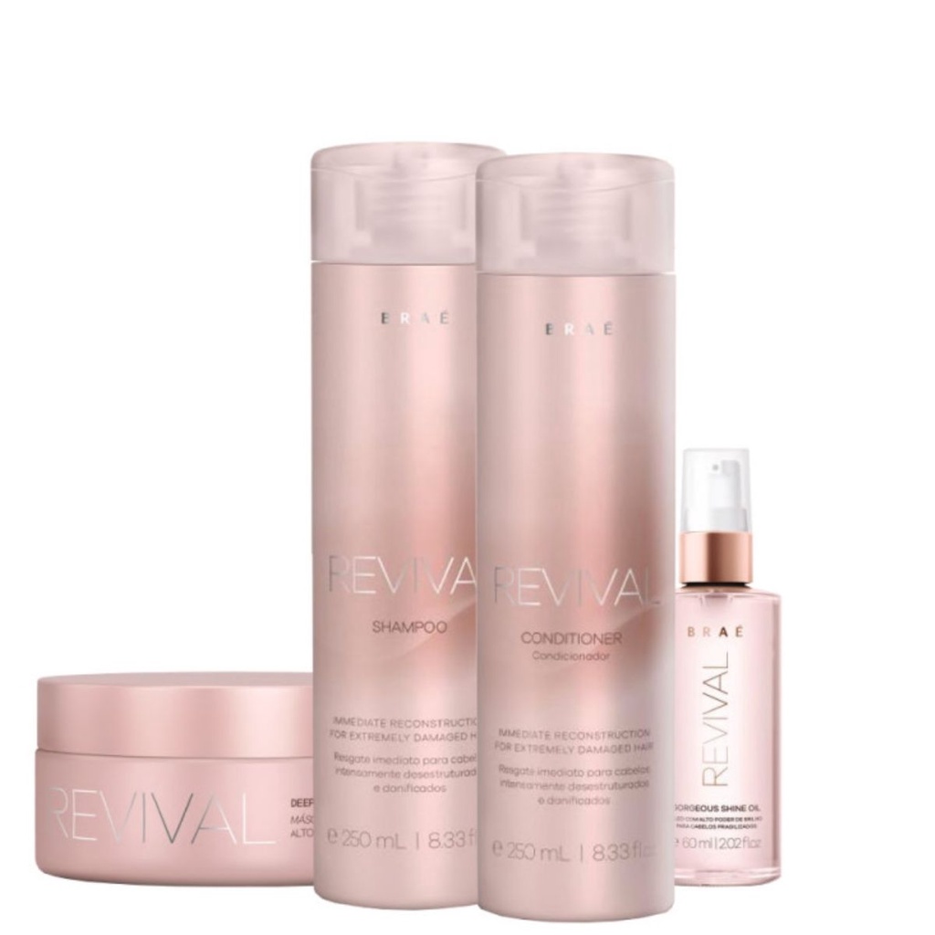 Kit Revival Shampoo + Condicionador + Máscara + Sérum Braé | Shopee Brasil