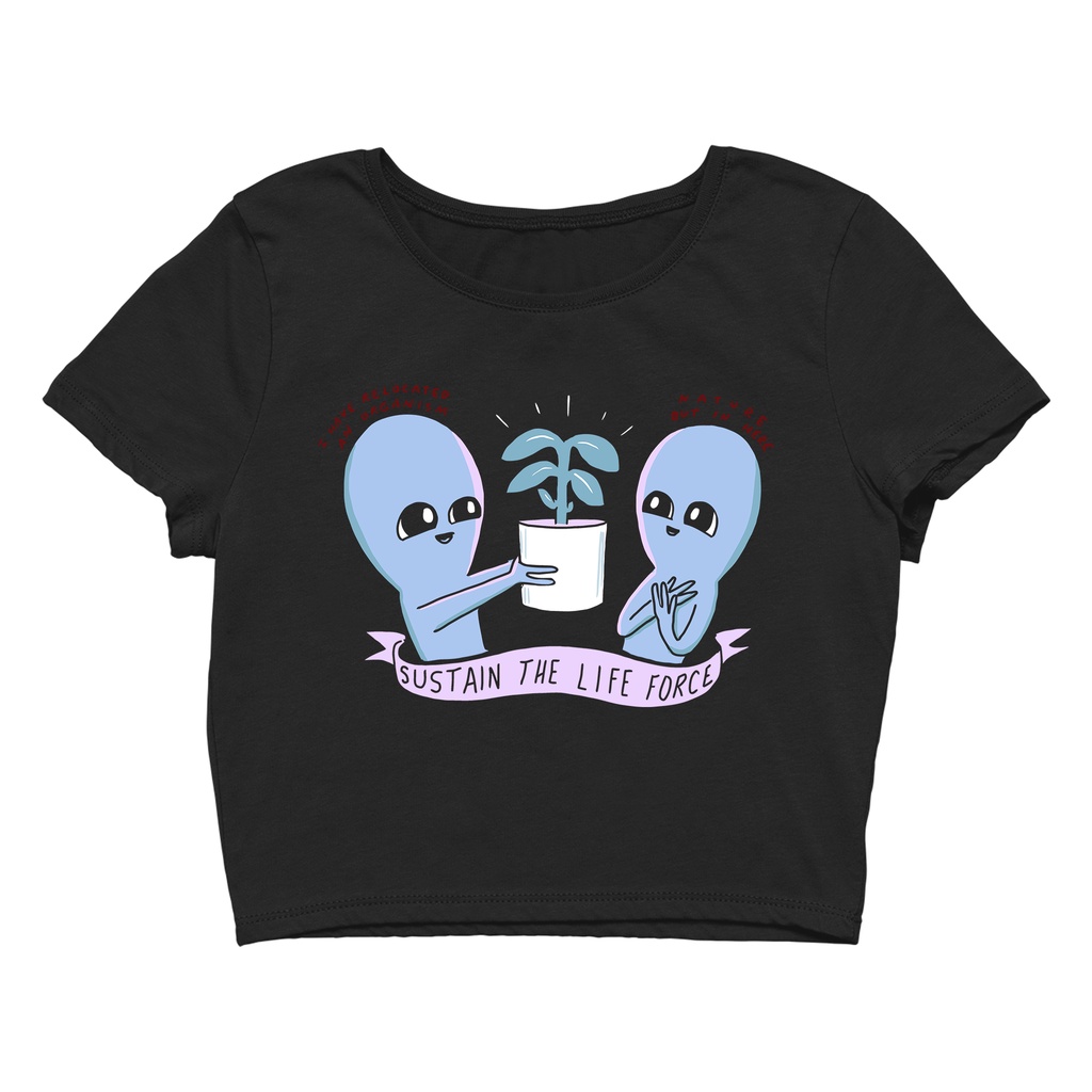 Camiseta Cropped Algodão Unissex Aliens Sustain The Life Force Et ...