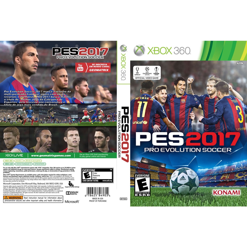 Pes 2017 P/ XBOX360 (LTU/LT/JTAG/RGH) | Shopee Brasil