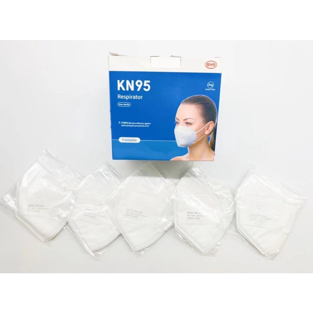 Kit 50 Máscaras Descartáveis Kn95 Byd Care Com Anvisa | Shopee Brasil