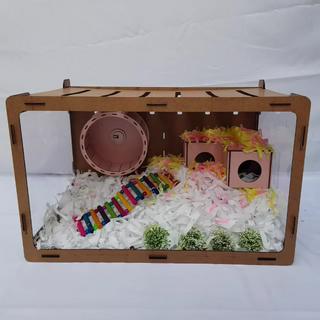 Gaiola de ramister hamster para roedores grande barata mdf | Shopee Brasil