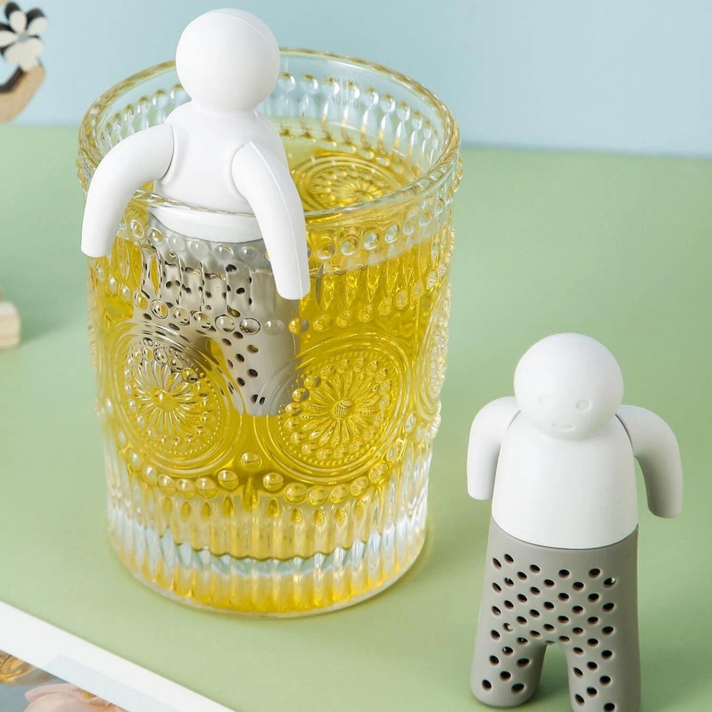 Kit 2 Infusores Difusores de Silicone Para Chá Boneco Filtro Design ...