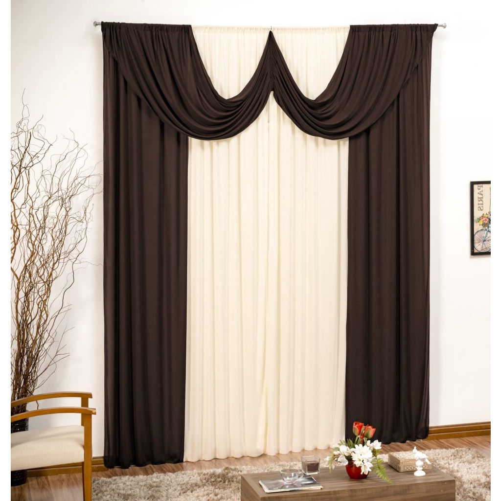 Cortina Paris 3 Metros Super Promoção, P/ Sala Ou Quarto | Shopee Brasil
