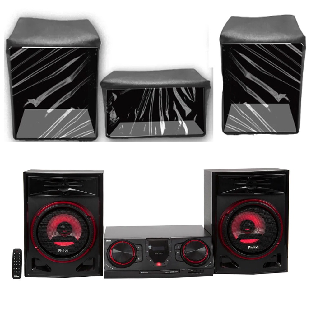 Capa para Mini System Philco 1900bt Preta com Frente Transparente ...