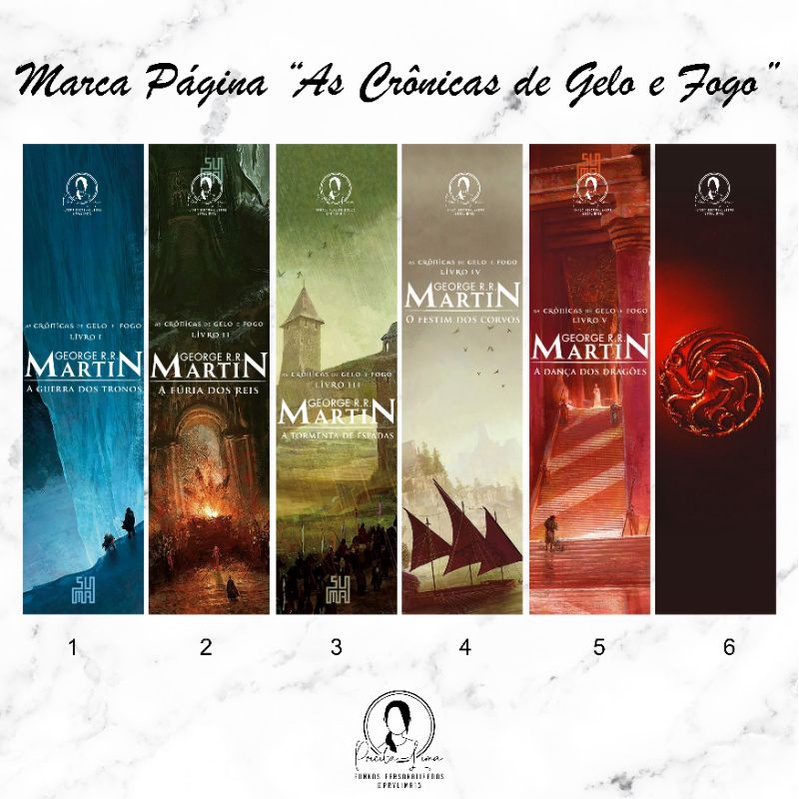 Marca página plastificado As Crônicas de Gelo e Fogo / Game of Thrones | Shopee Brasil