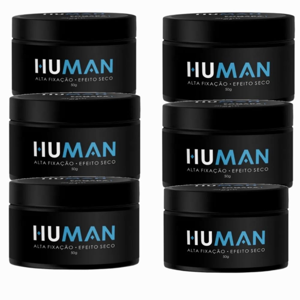 Kit 6 Pomada Modeladora - Efeito Seco Forte - Human 50g | Shopee Brasil