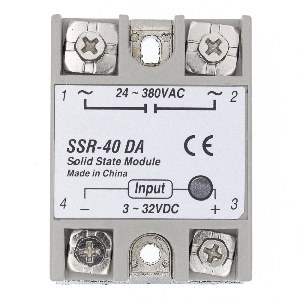 SSR-40 DA Relé De Estado Sólido , DC Para AC Módulo De 40DA Controlador De Temperatura 24V-380V ...