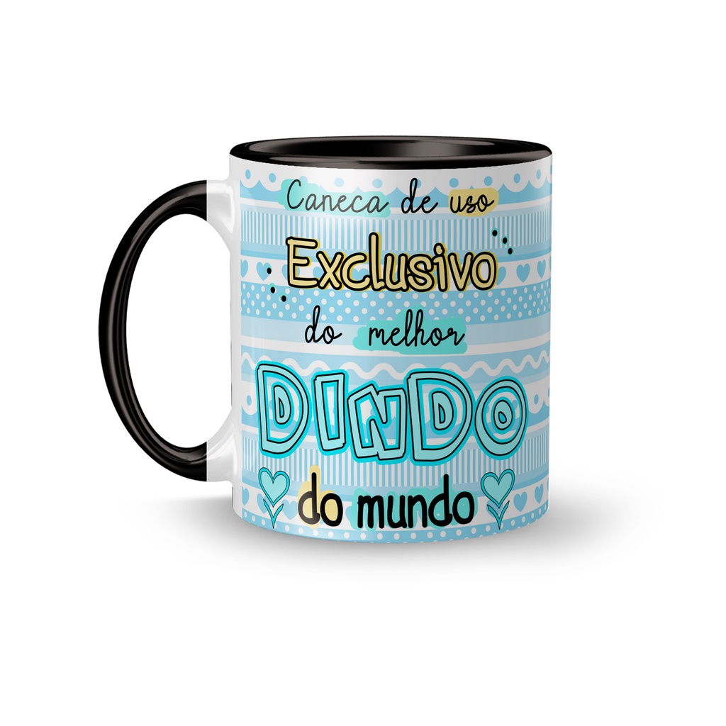 Caneca Personalizada Padrinhos de Batismo - Caneca de Uso Exclusivo do Melhor Dindo do Mundo ...