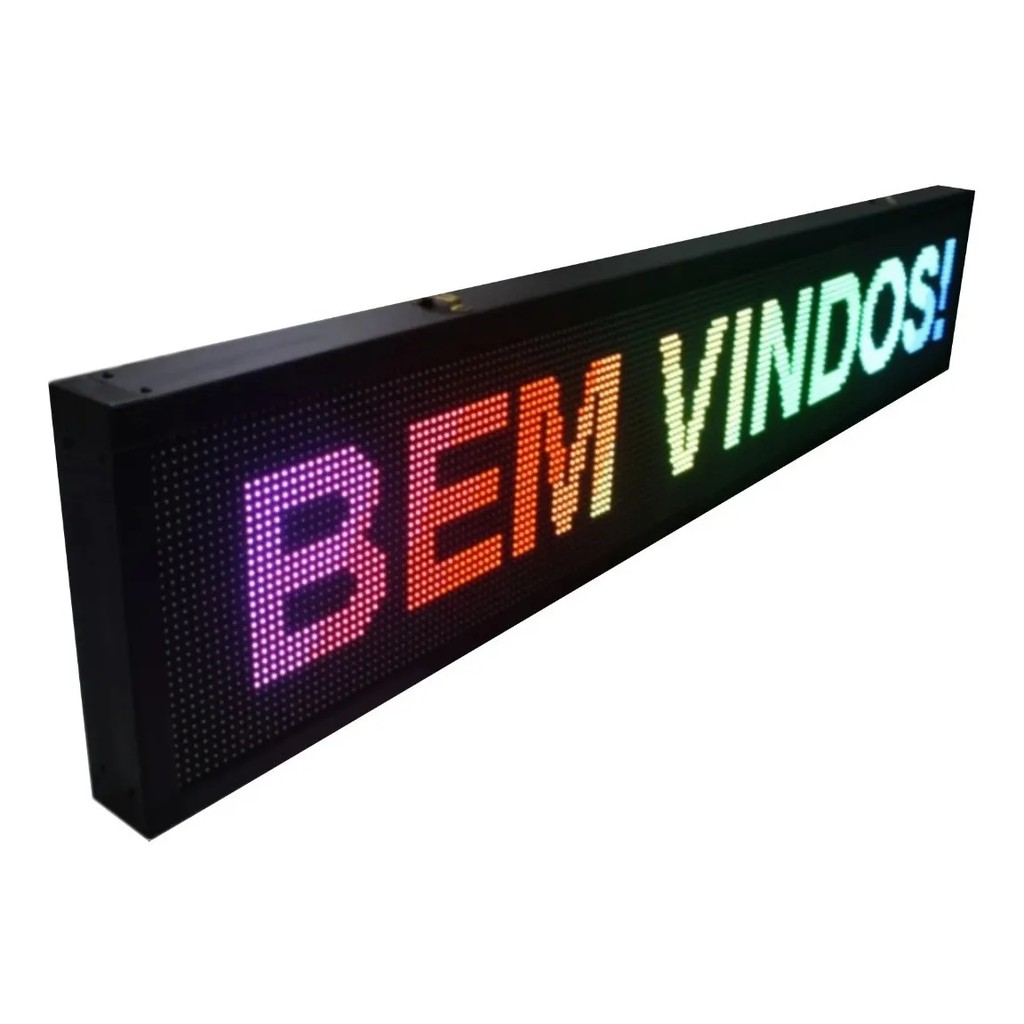 Painel Letreiro Led 70x20 Rgb Colorido Interno WIFI COM Usb - Escorrega ...
