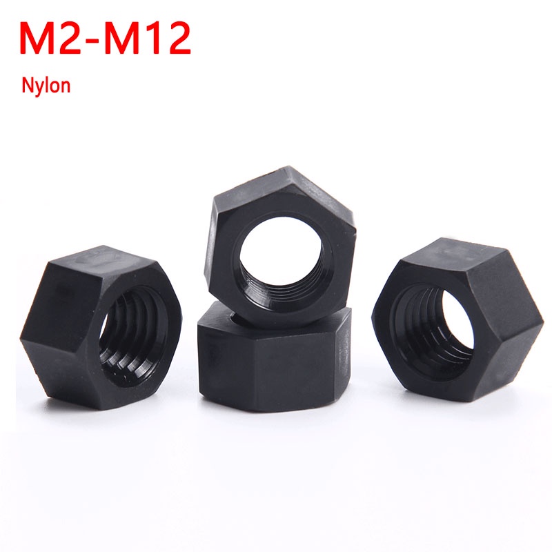 M2 M2.5 M3 M4 M5 M6 M8 M10 M12 Porca Sextavada De Nylon Preto | Shopee Brasil
