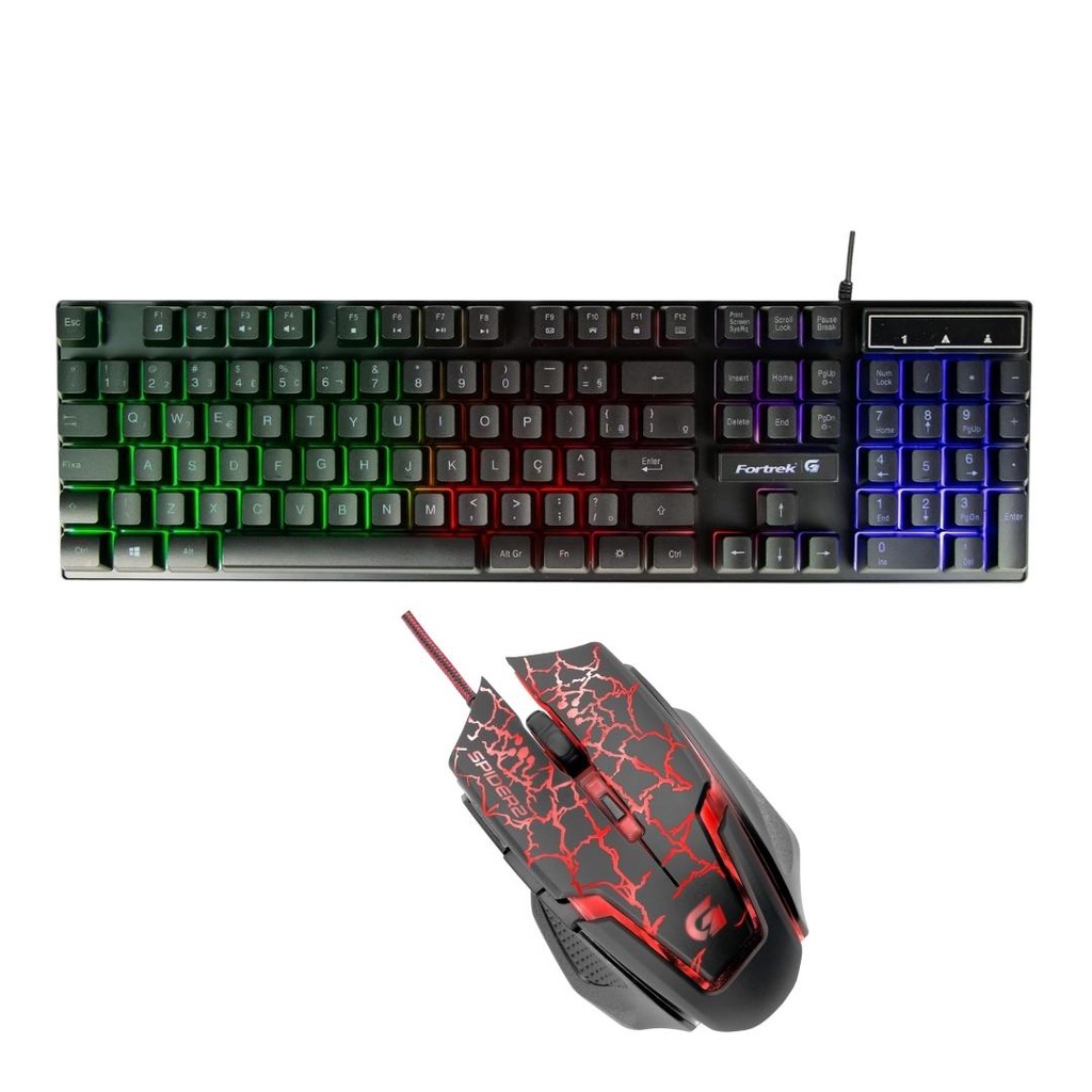 Mouse Gamer Spider 2 + Teclado Gamer Blackfire New Fortrek | Shopee Brasil